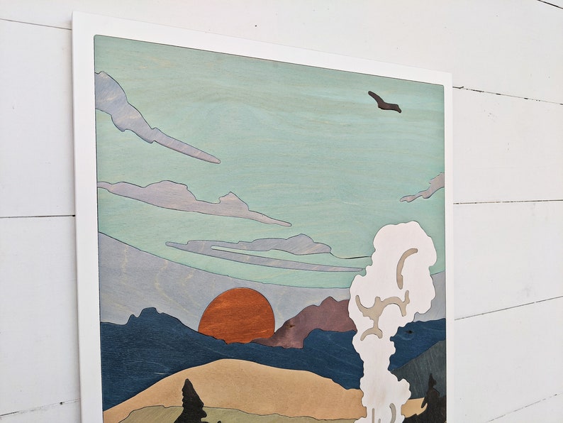 Yellowstone National Park Wood Montage National Park Art - Etsy