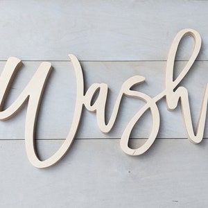 Wash Word Cutout | Wash Wooden Letters | Wash Sign | 1/2 Inch Thick ...