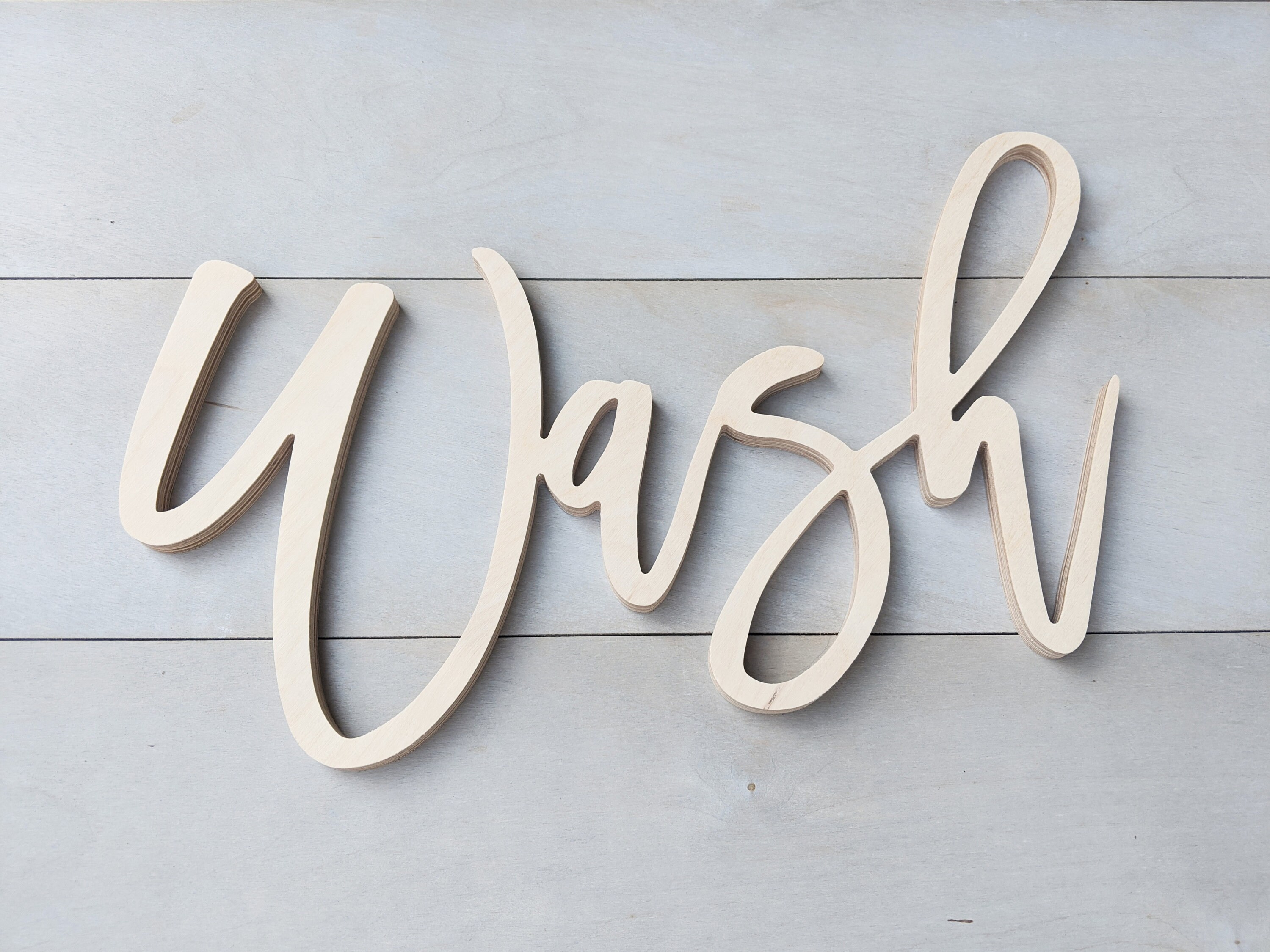Wash Word Cutout Wash Wooden Letters Wash Sign 1/2 Inch | Etsy