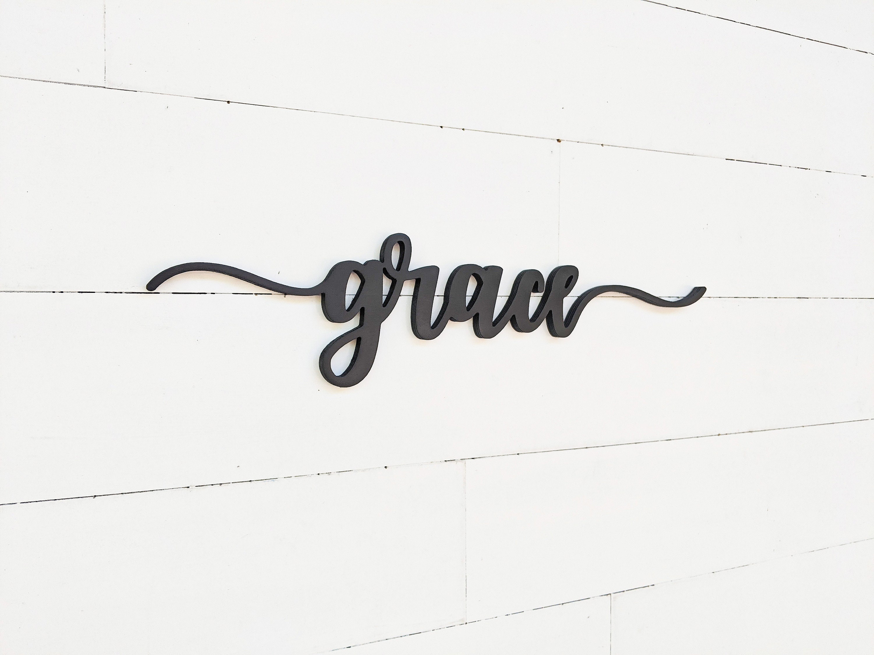 Grace Word Cutout Word Wooden Letters Grace Cutout | Etsy