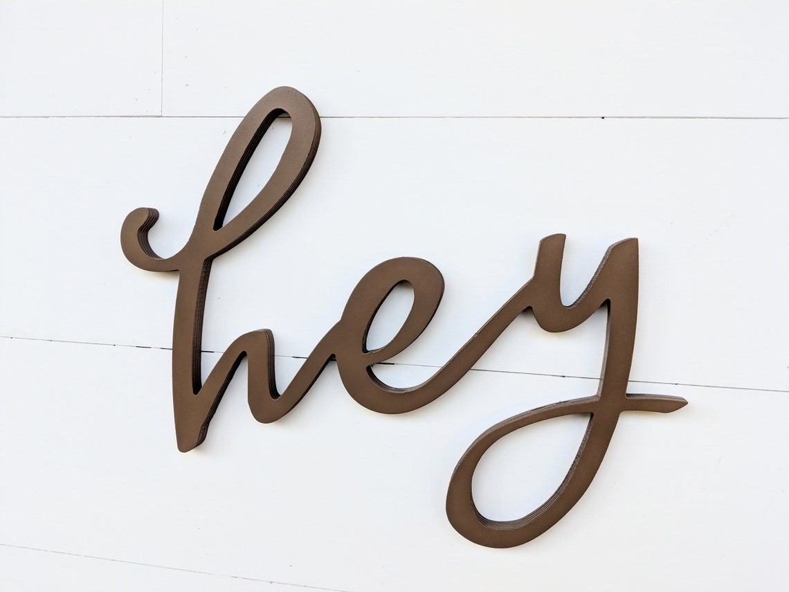 Hey Sign Hey Word Cutout for Entryway Welcome Wall Decor | Etsy