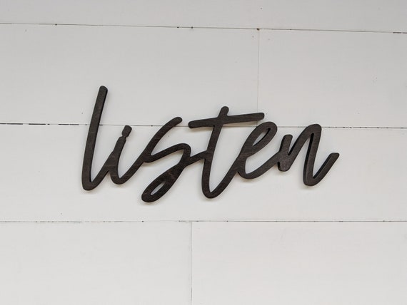 Listen Sign Listen Word Cutout 1/2 Thick Wooden - Etsy