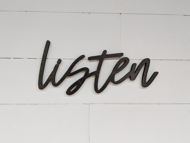 Listen Sign Listen Word Cutout 1/2 Thick Wooden - Etsy