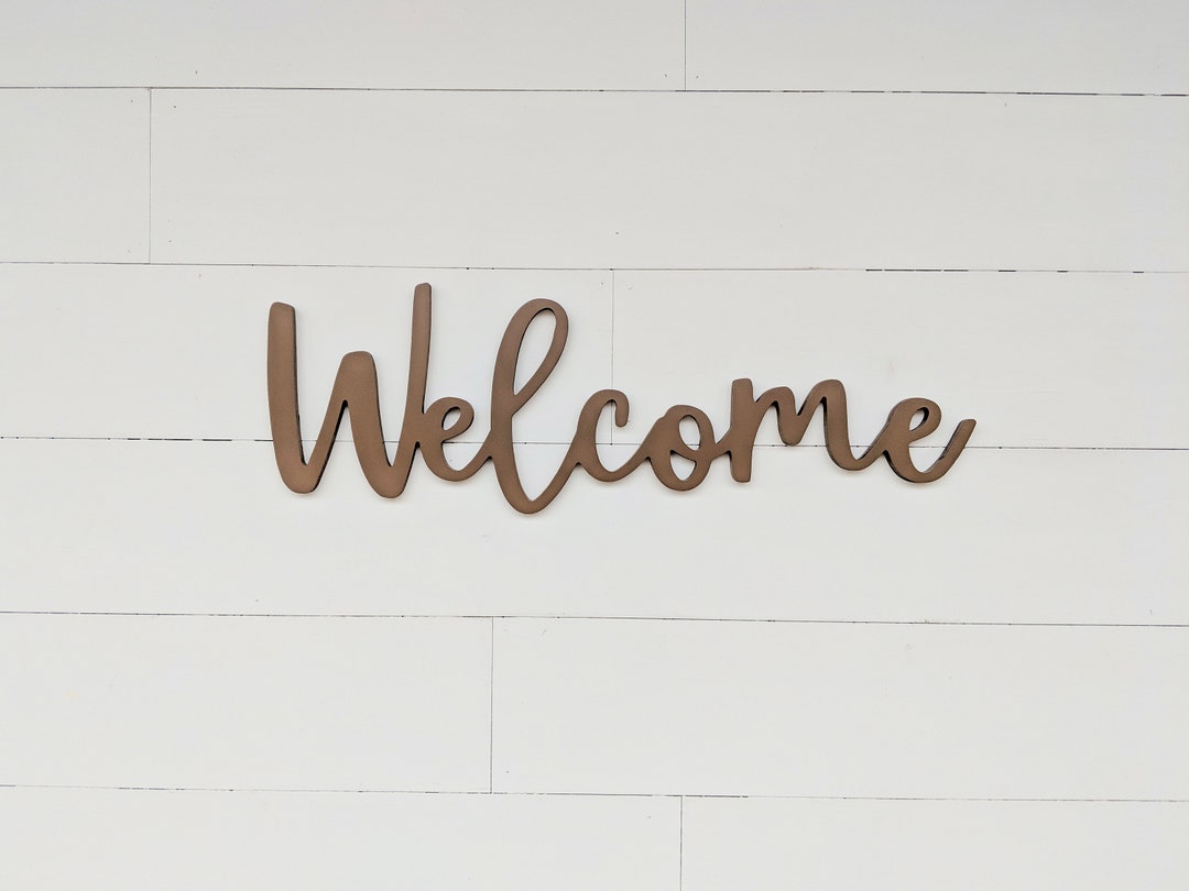 Welcome Word Cutout | Wooden Letters | Welcome Sign | - Etsy