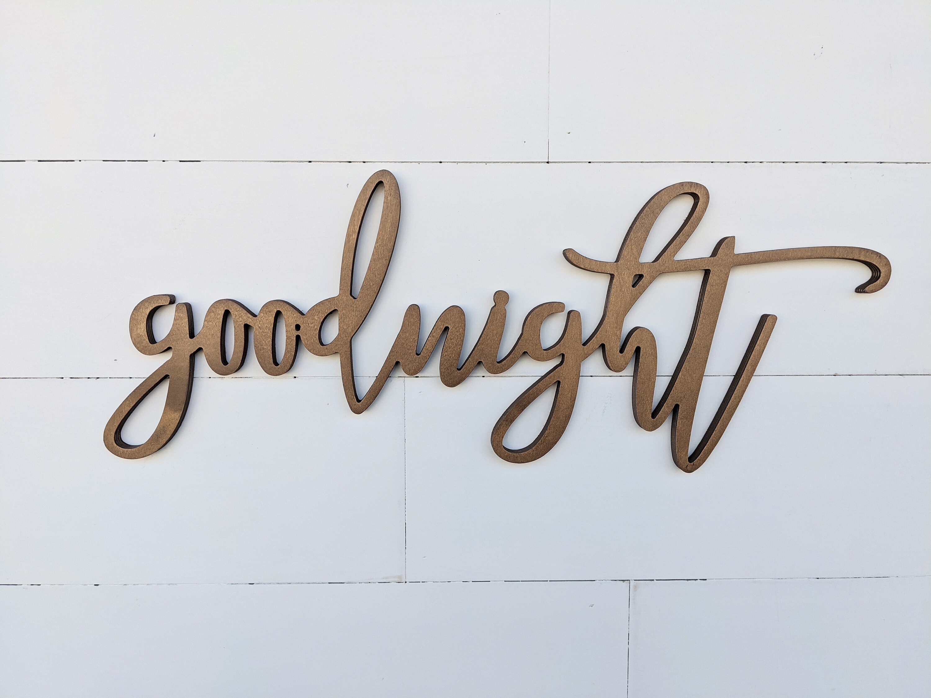 Goodnight Sign Goodnight word cutout 1/2 thick wooden | Etsy
