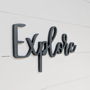 Explore Sign, Explore Word Cutout, 1/2" Thick Wooden Letters Explore ...