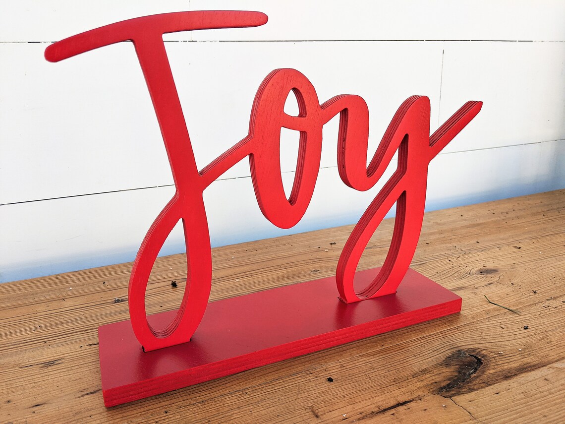 Joy Free-standing Sign Christmas Decor Joy Sign Christmas | Etsy