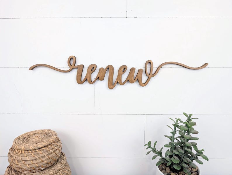 Renew Word Cutout | Wooden Letters | Springtime Decor - Etsy