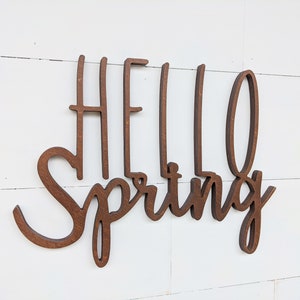 Hello Spring Word Cutout | Wooden Letters | Hello Spring Sign | Spring ...