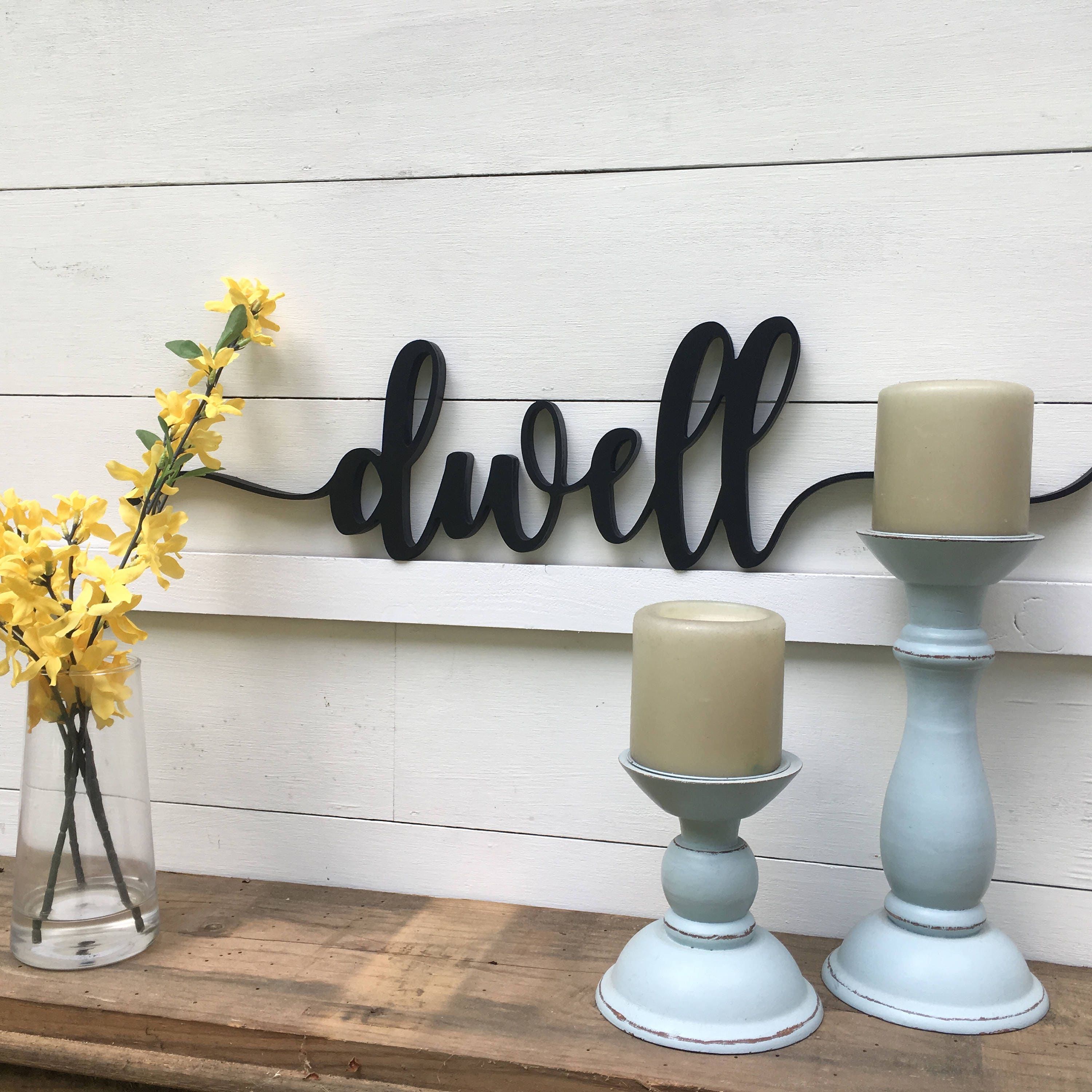 Dwell Word Cutout Wooden Letters Dwell Sign | Etsy
