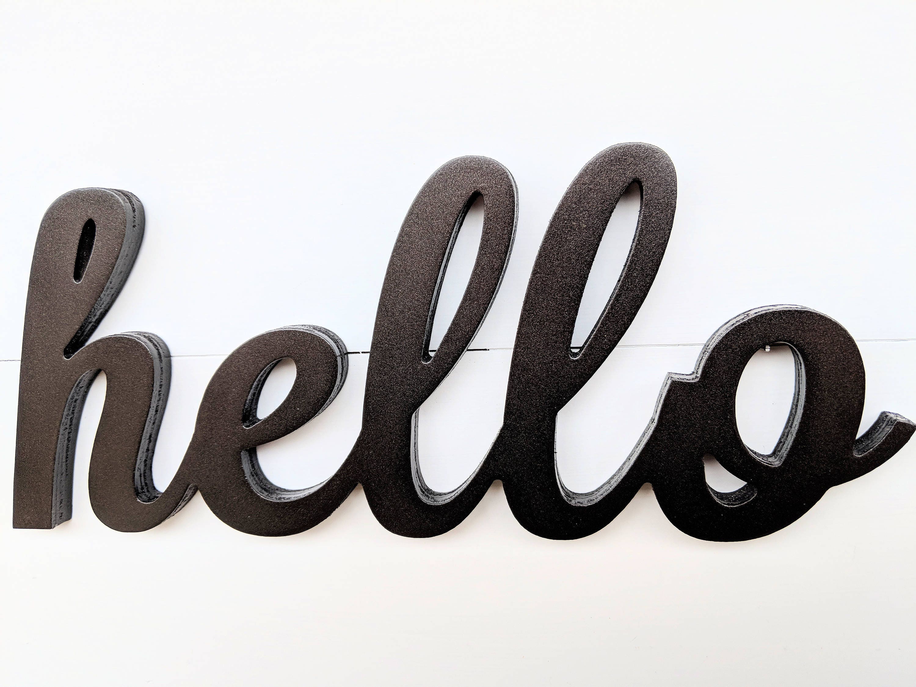 Hello Word Cutout Hello Wall Hanging Hello Wood Sign | Etsy