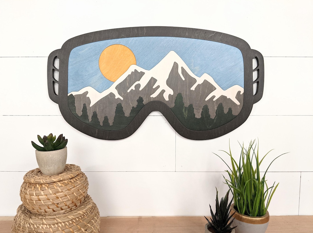 Handcrafted Wooden Ski Goggle Wall Art: Rustic Winter Decor - Etsy