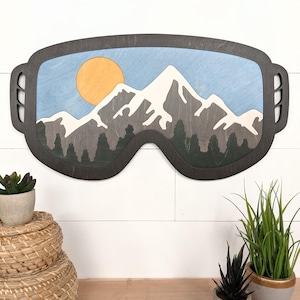 Handcrafted Wooden Ski Goggle Wall Art: Rustic Winter Decor - Etsy