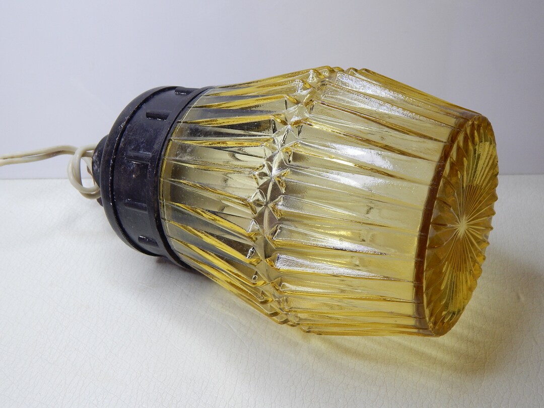 Vintage Soviet Industrial Street Light Bunker Hanging Pendant Lamp USSR ...
