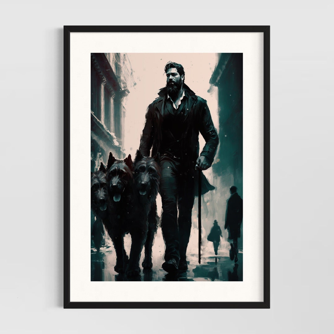 Greek Mythology Art - Hades and Cerberus Greek God Wall Art - Original ...