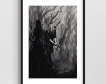 The Witcher Artwork A4 Print File, the Witcher Portrait Digital Art ...