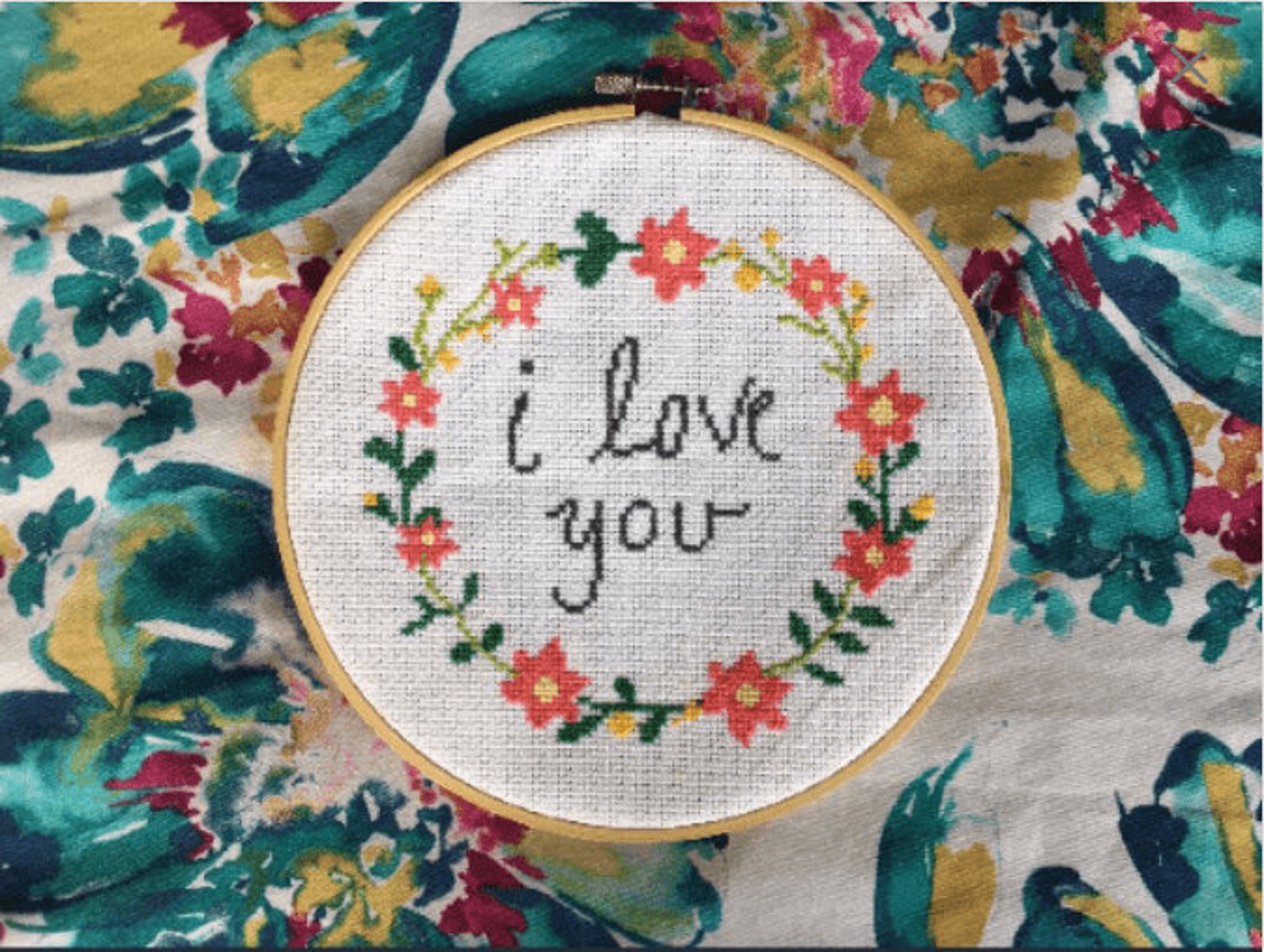 Love Cross Stitch Pattern Modern I Love You Quote Romantic | Etsy