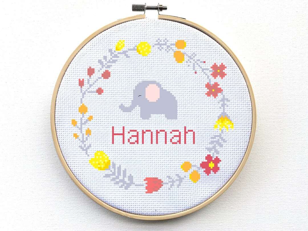 Baby Name Cross Stitch Pattern Customized Gifts Baby Girl - Etsy
