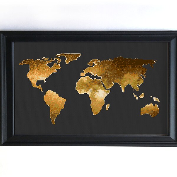 Cross Stitch World Map - Etsy