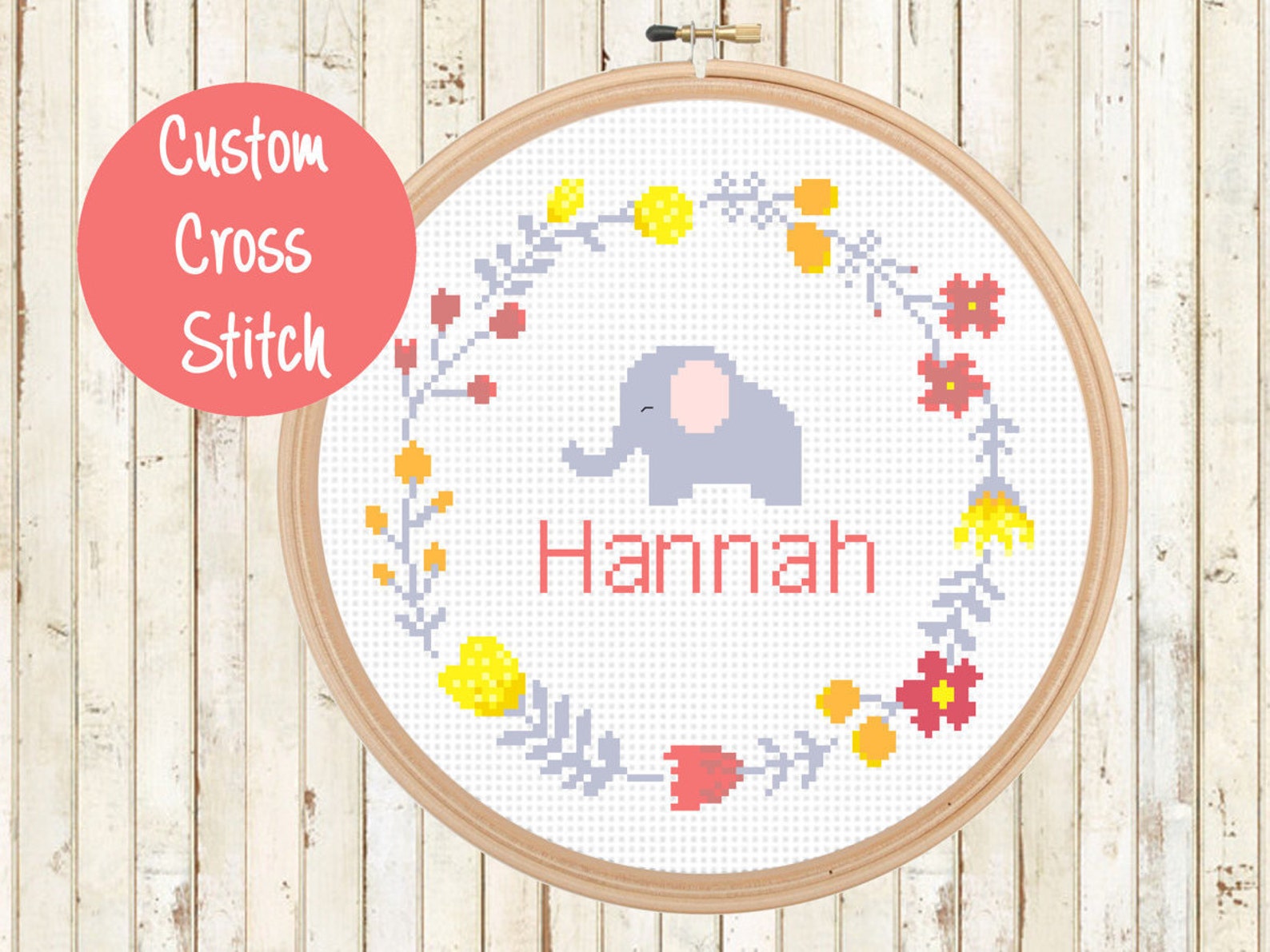 Baby Name Cross Stitch Pattern, Customized Gifts, Baby Girl Nursery ...