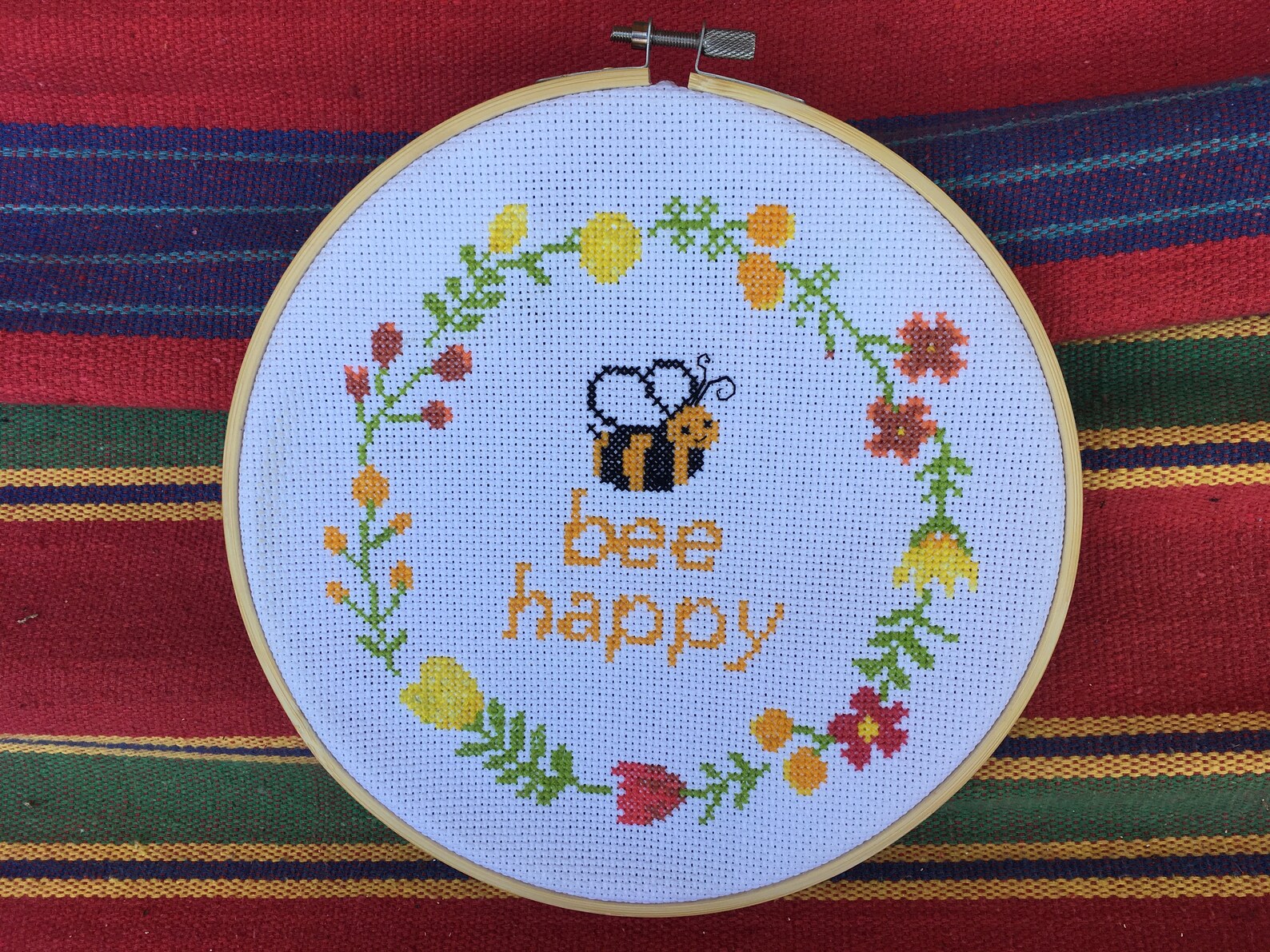 Bee Happy Cross Stitch Pattern - Beginner Cross Stitch PDF - Funny ...