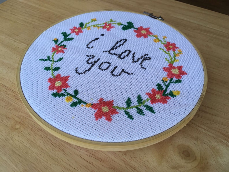 Love Cross Stitch Pattern Modern I Love You Quote Romantic - Etsy