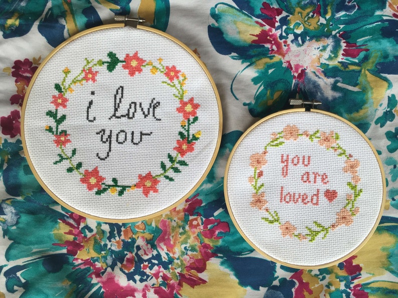 Love Cross Stitch Pattern Modern I Love You Quote Romantic - Etsy