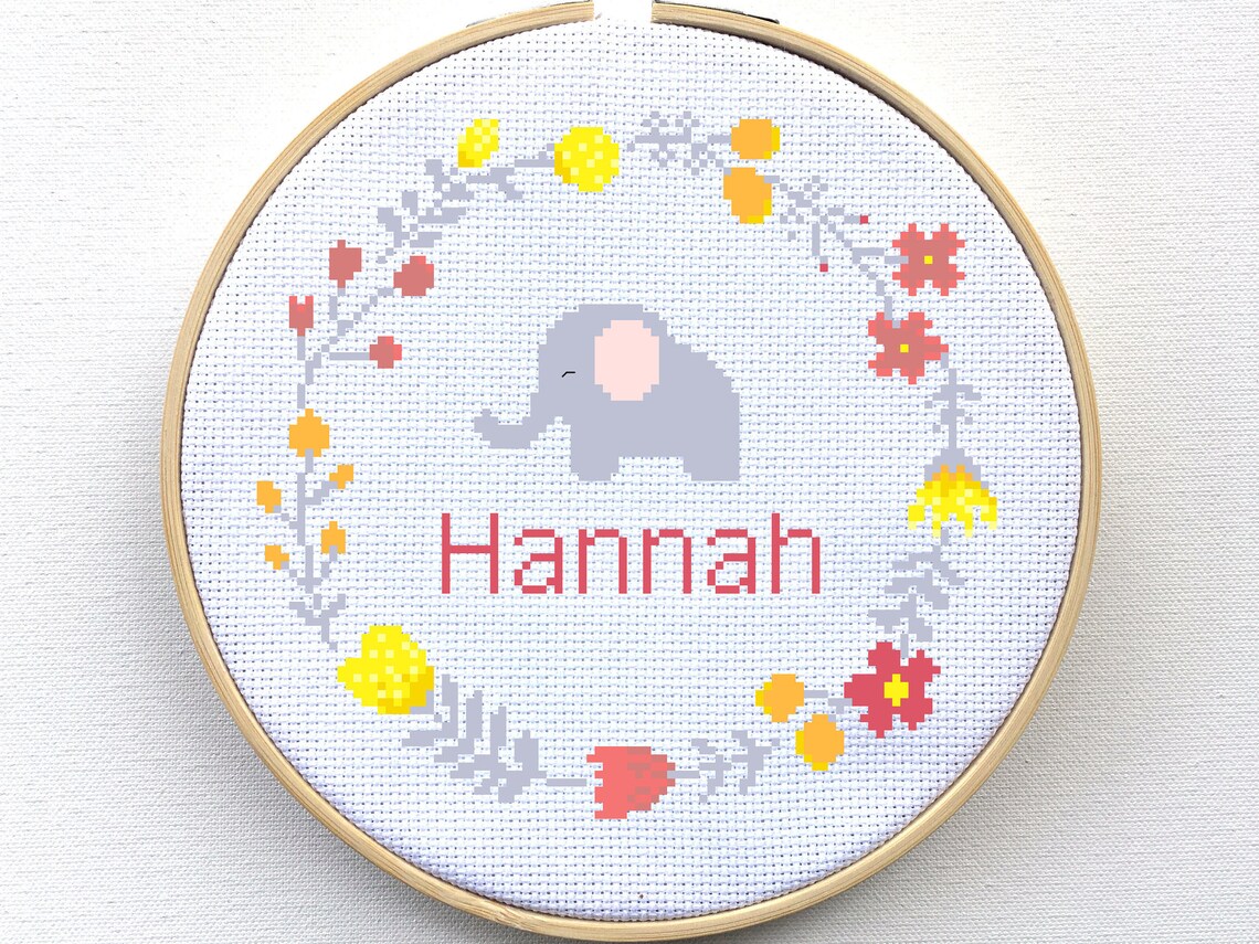 Baby Name Cross Stitch Pattern, Customized Gifts, Baby Girl Nursery ...