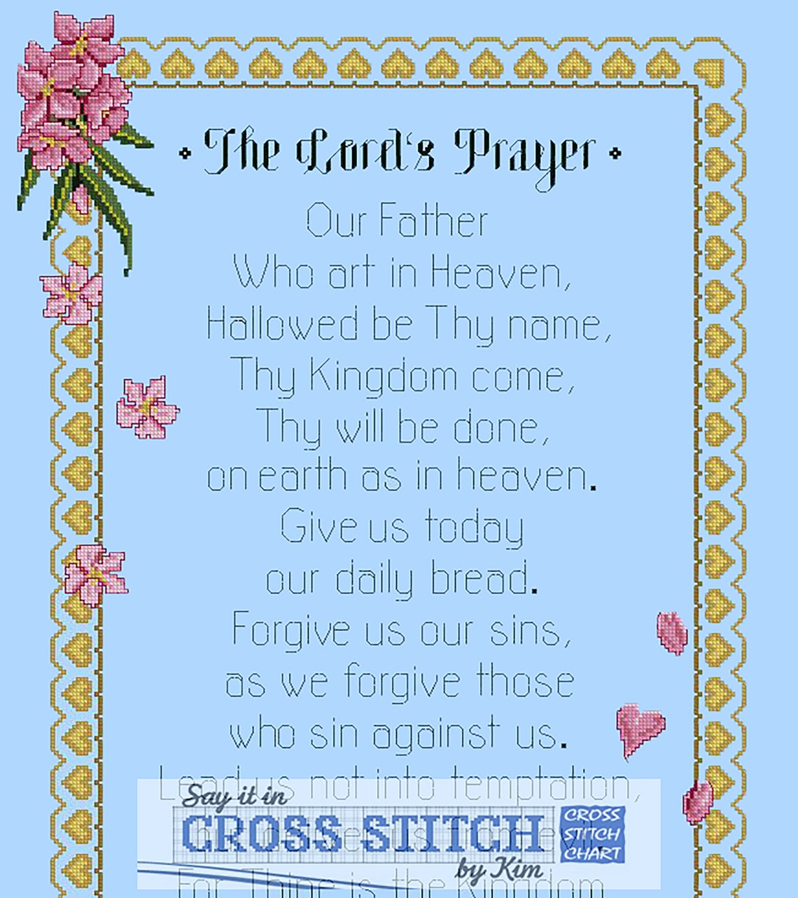 The Lord S Prayer 02 Cross Stitch Pattern Pdf Downloadable Etsy