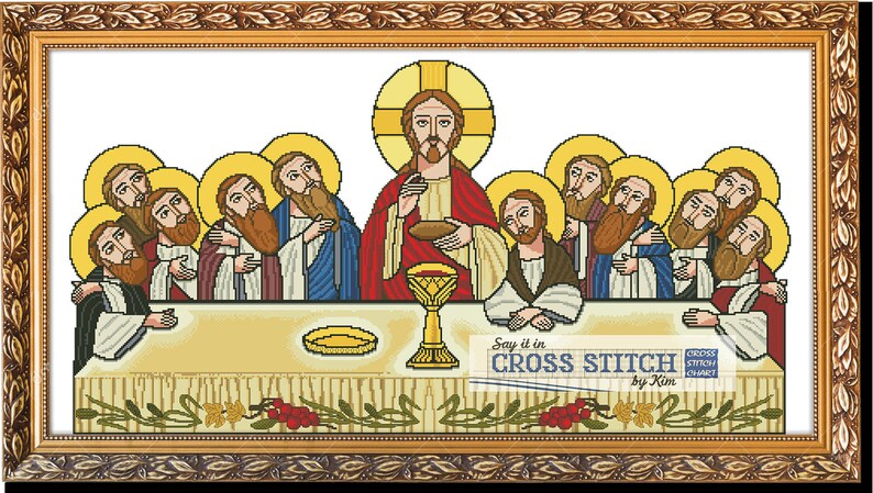 The Last Supper - Black & White Cross Stitch Pattern - Etsy