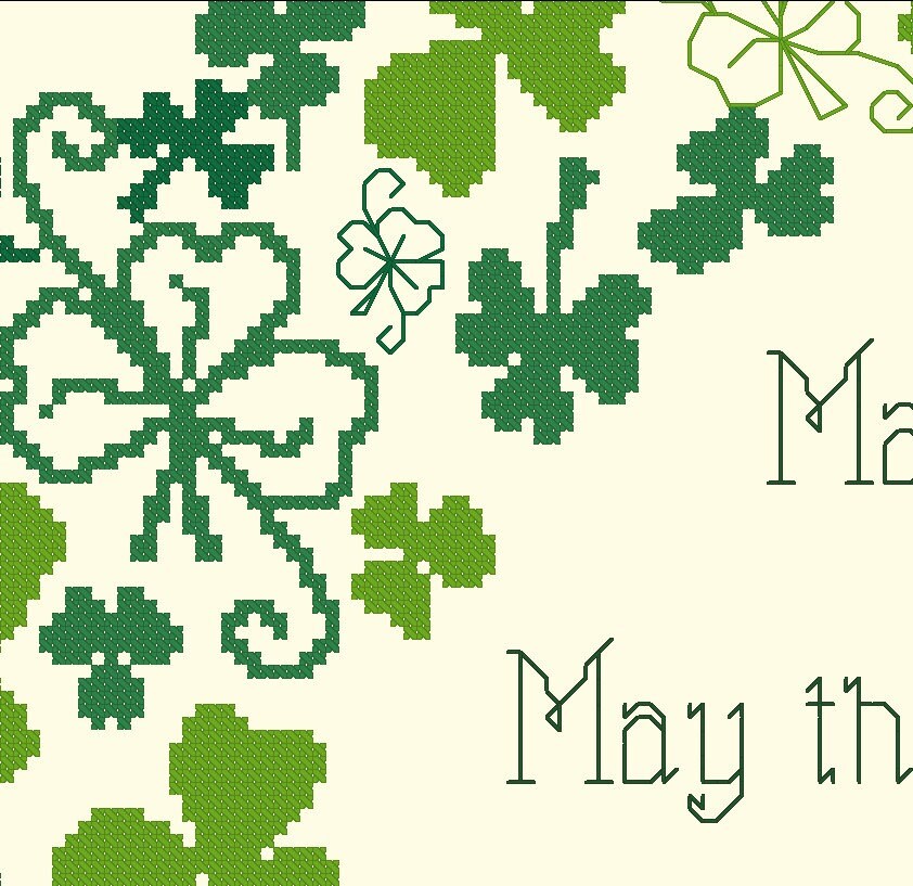 Irish Blessing (leafy Borders) Big - Cross Stitch Pattern (PDF ...