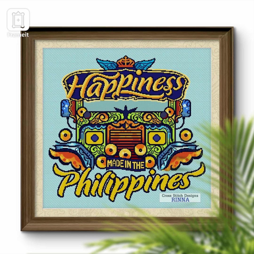 Filipino Art Philippines Jeepney Logo Design Cross Stitch Pattern (PDF ...