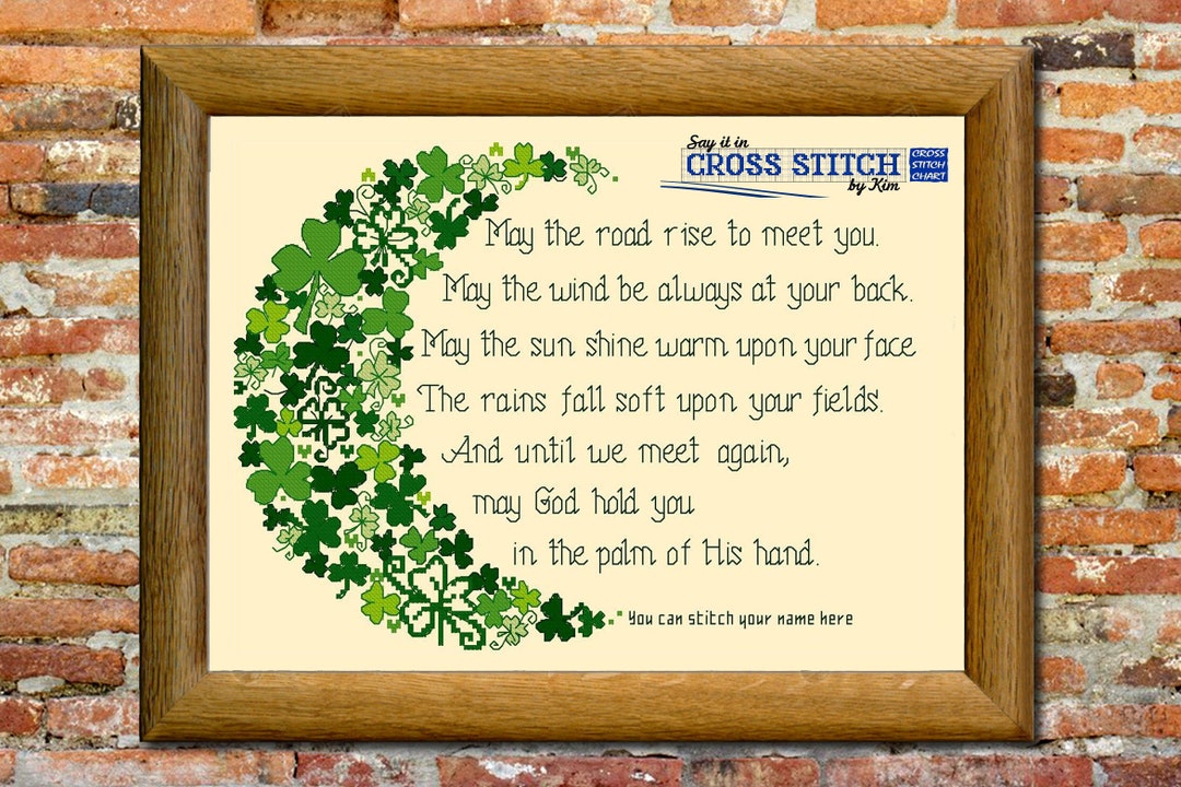 Irish Blessing (leafy Borders) Big - Cross Stitch Pattern (PDF ...