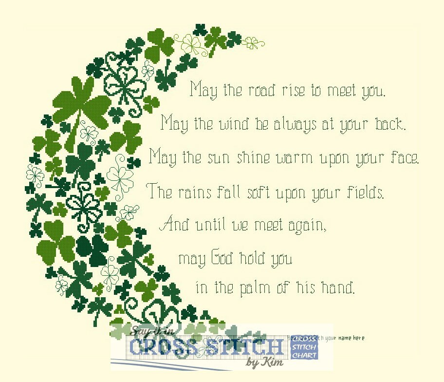 Irish Blessing (leafy Borders) Big - Cross Stitch Pattern (PDF ...