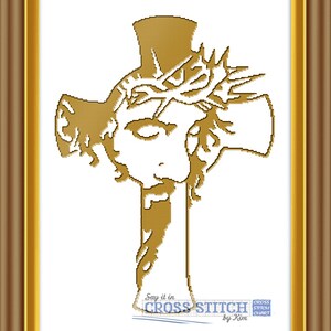 Jesus Face on the Cross Cross Stitch Pattern (PDF Downloadable) - Etsy