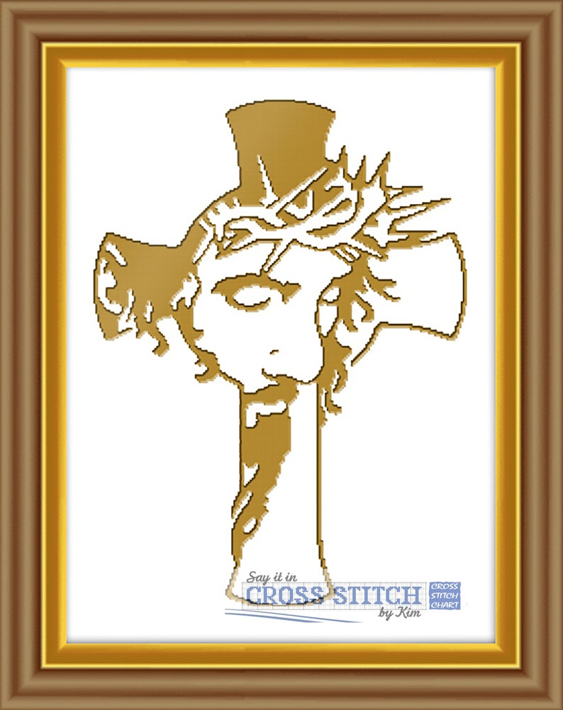 Jesus Face on the Cross - Cross Stitch Pattern - Etsy