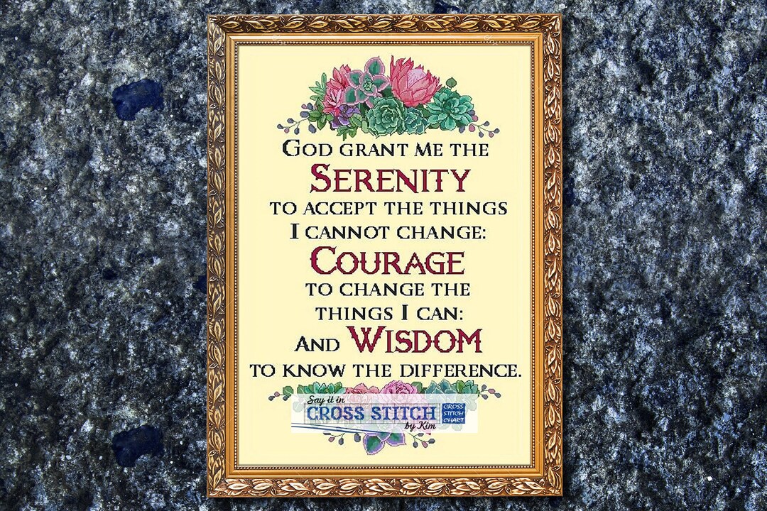 Serenity Prayer - Cactus Borders - Cross Stitch Pattern (PDF ...