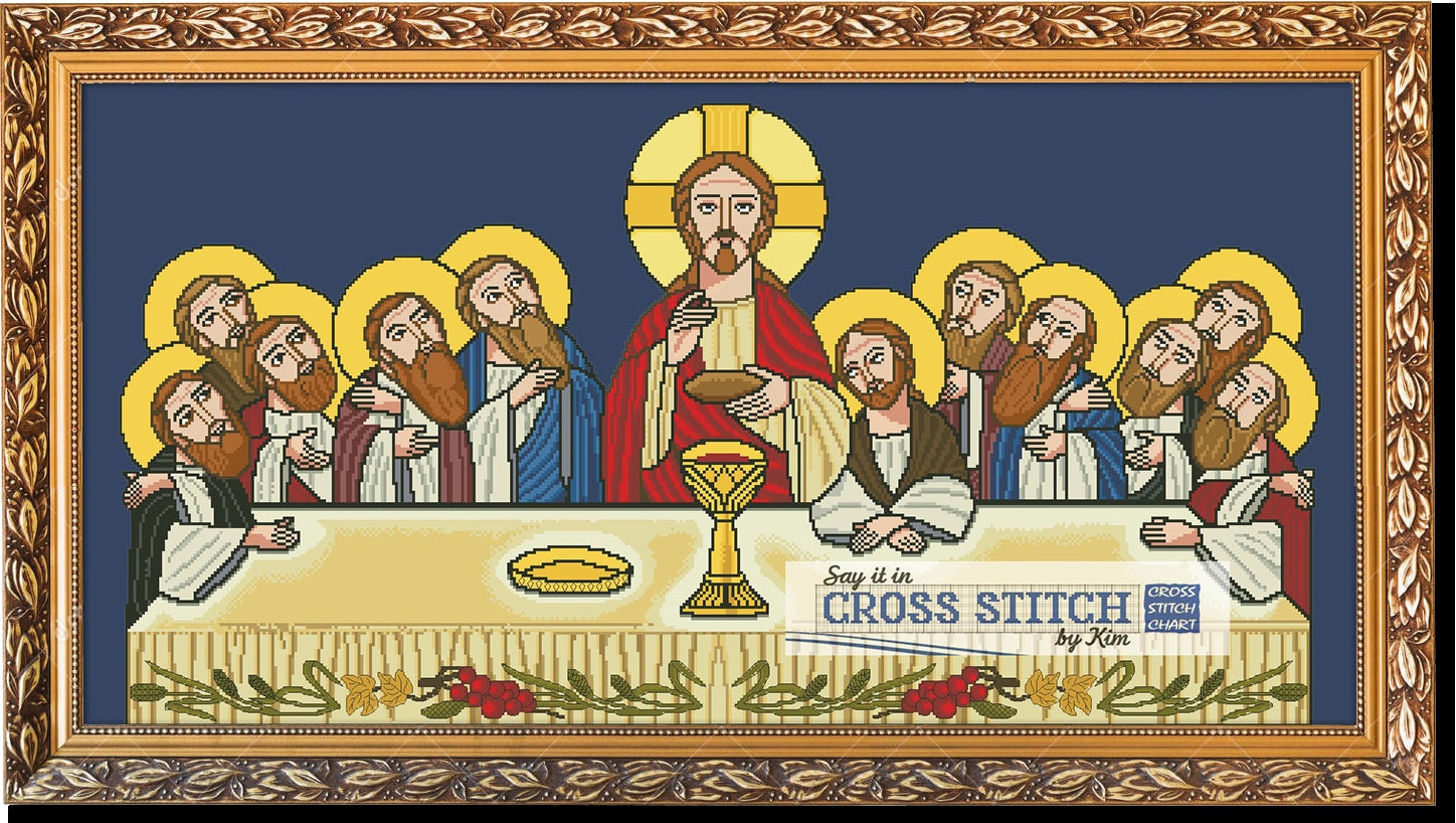 The Last Supper - Colored Cross Stitch Pattern - Etsy