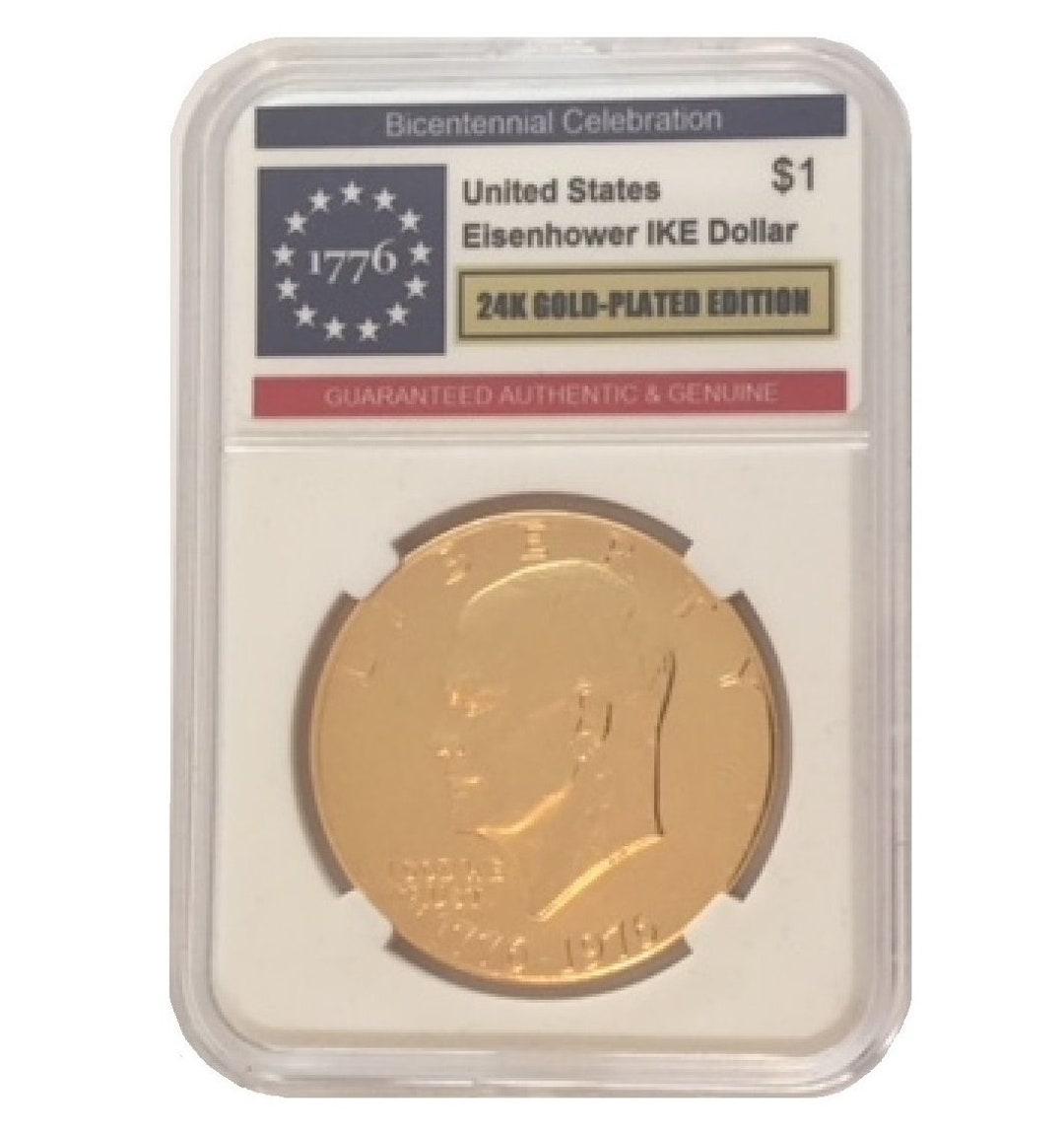 24K Gold-plated Bicentennial 1776-1976 Eisenhower IKE Dollar ...