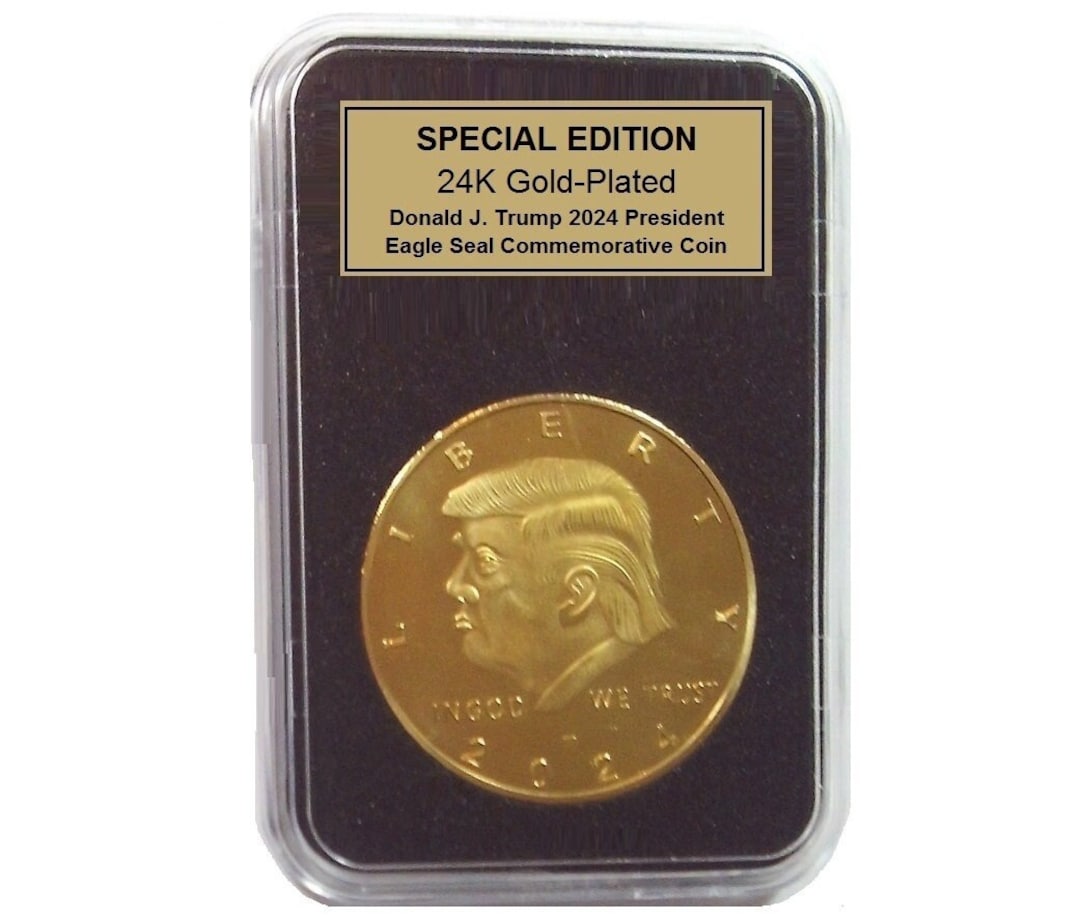 24K Gold-plated Donald J. Trump 2024 President Eagle Seal Commemorative ...