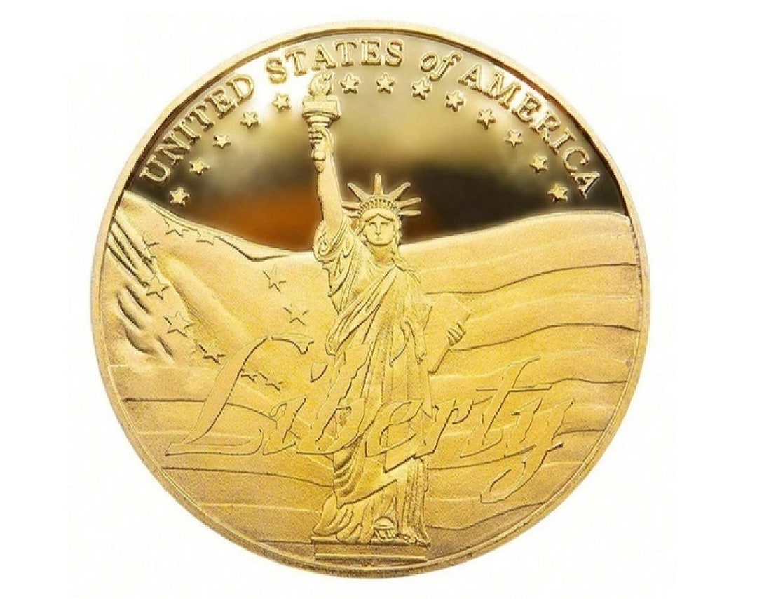 24k Gold-plated Symbols of Freedom Statue of Liberty Commemorative ...