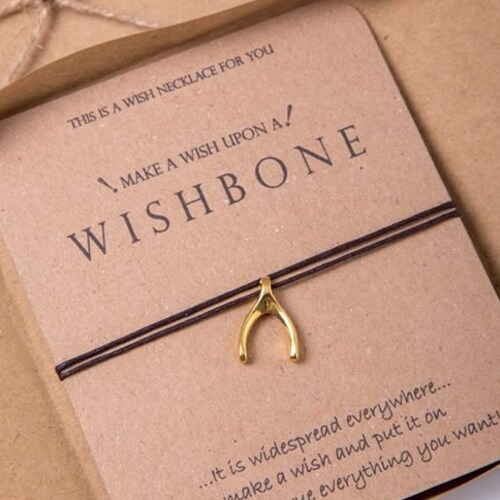 Wishbone Necklace Wish Necklace Friends Wishbone Lucky Gift - Etsy