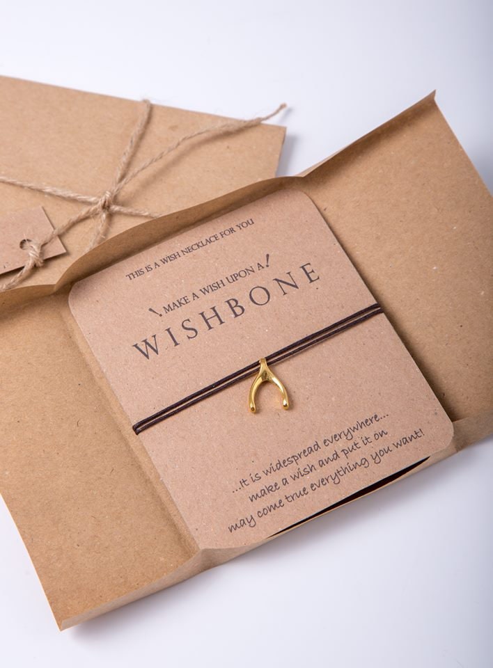 Wishbone Necklace Wish Necklace Friends Wishbone Lucky Gift - Etsy