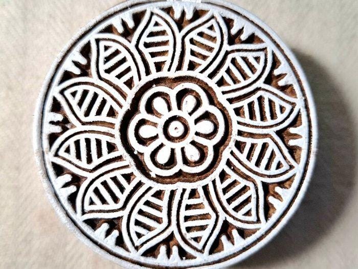 Large Wooden Handmade Printing Stamp Block Decorative Textiles Crafts ...