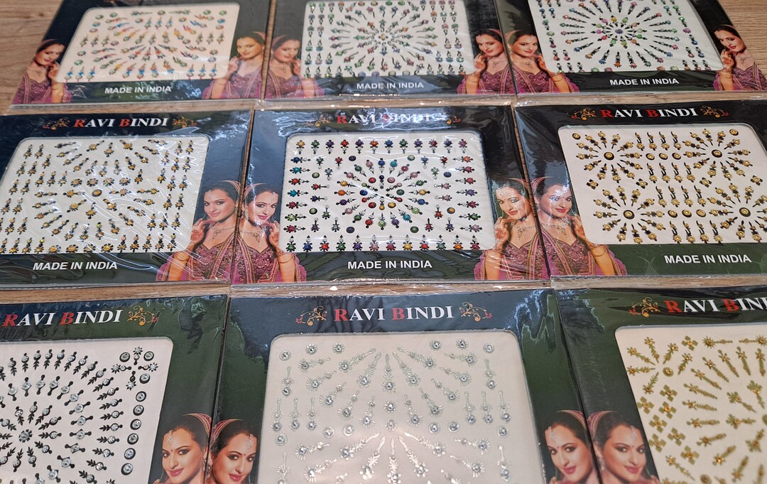 CLEARANCE 100+ Bindi 2x Cards Crystal Diamante Indian Bellydance Tattoo ...