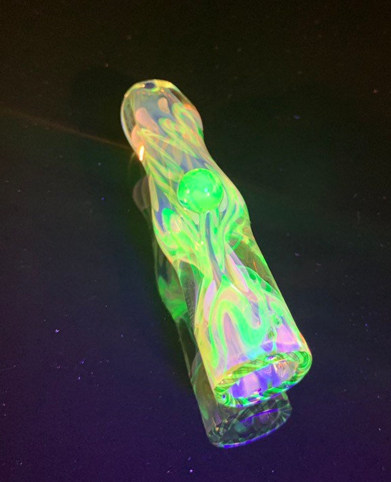 UV Reactive Inside Out Glass Pipe Chillum - Etsy