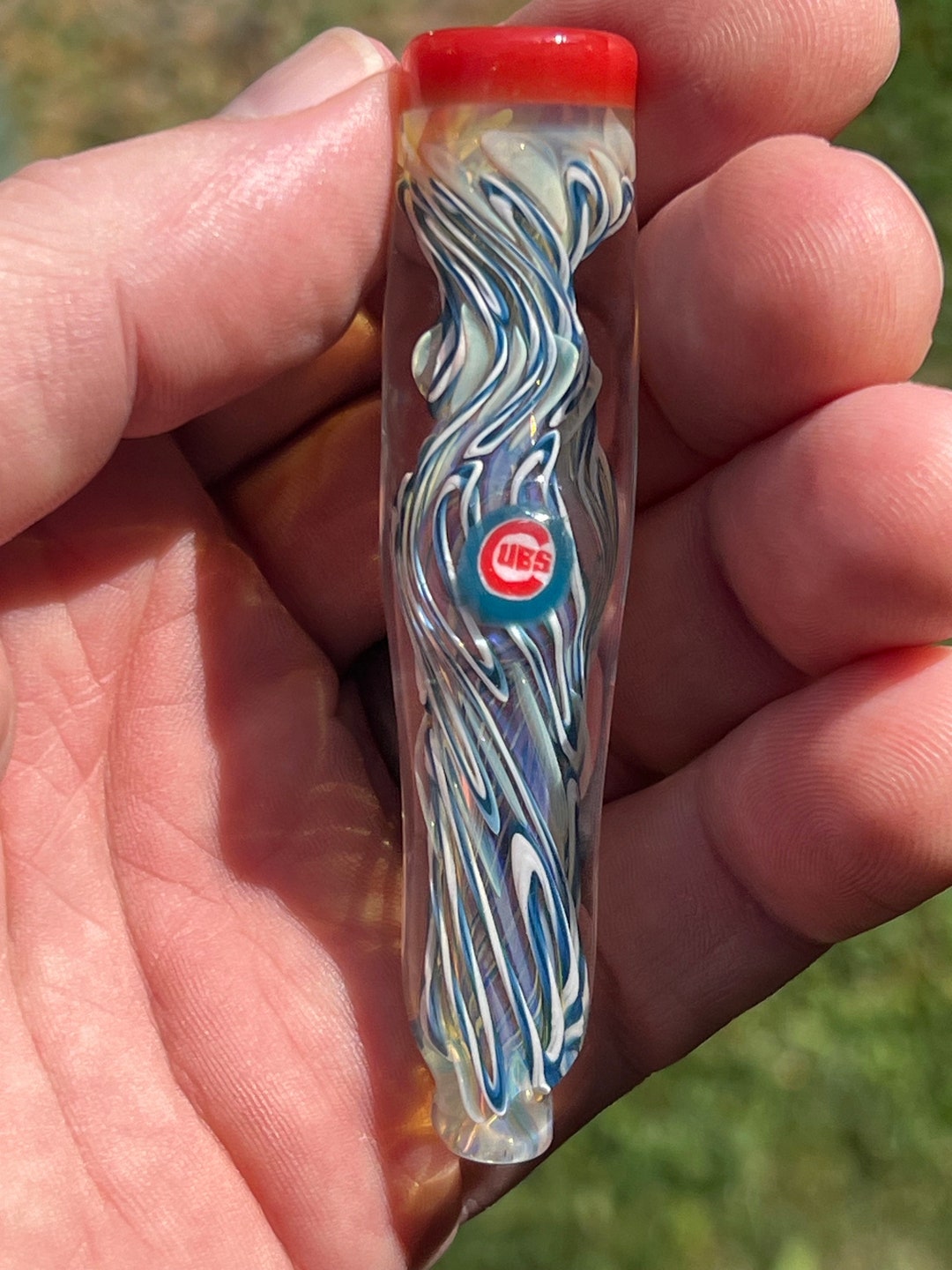 Chicago Themed Inside Out Glass Chillum With Cubz Murrine - Etsy
