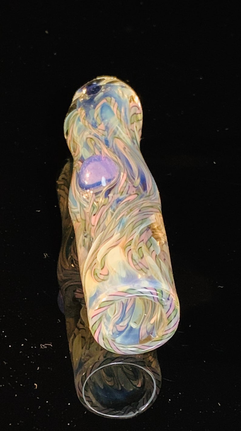 Insideout Glass Chillum Glass Pipe W/ Chisel Style Flat | Etsy