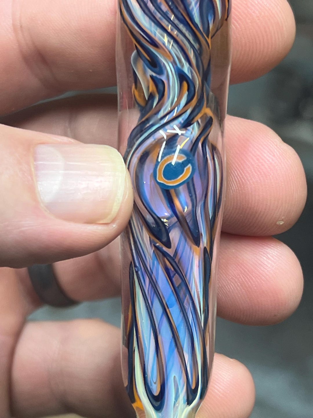 Chicago Themed Inside Out Glass Chillum With Bearz Murine - Etsy