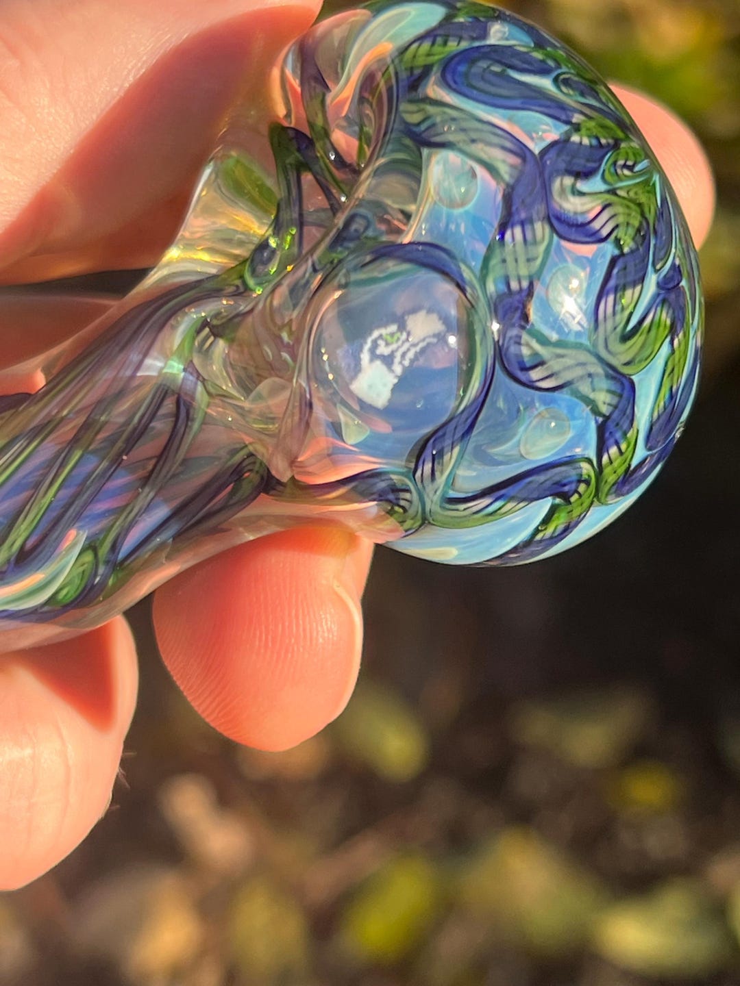 Seattle Themed Shapely Inside Out Glass Pipe Spoon With Custom Murine ...